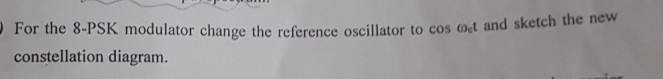 Solved ) For the 8-PSK modulator change the reference | Chegg.com