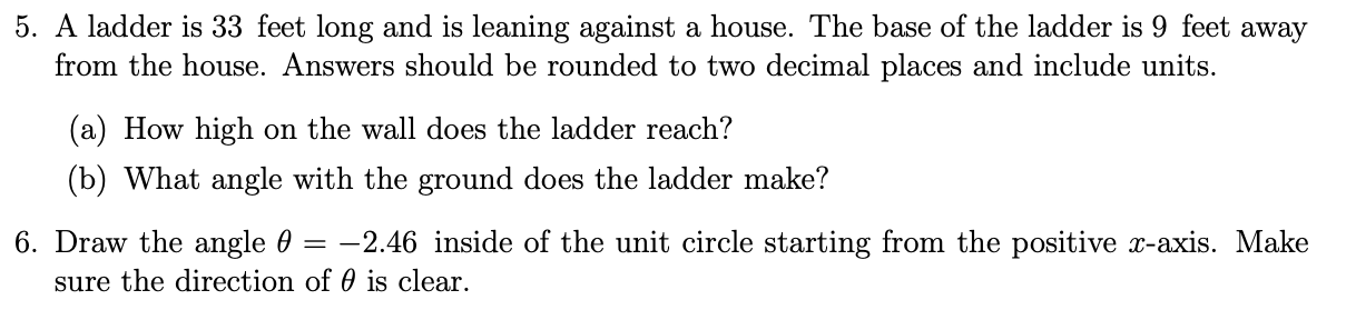Solved 5. A ladder is 33 feet long and is leaning against a | Chegg.com