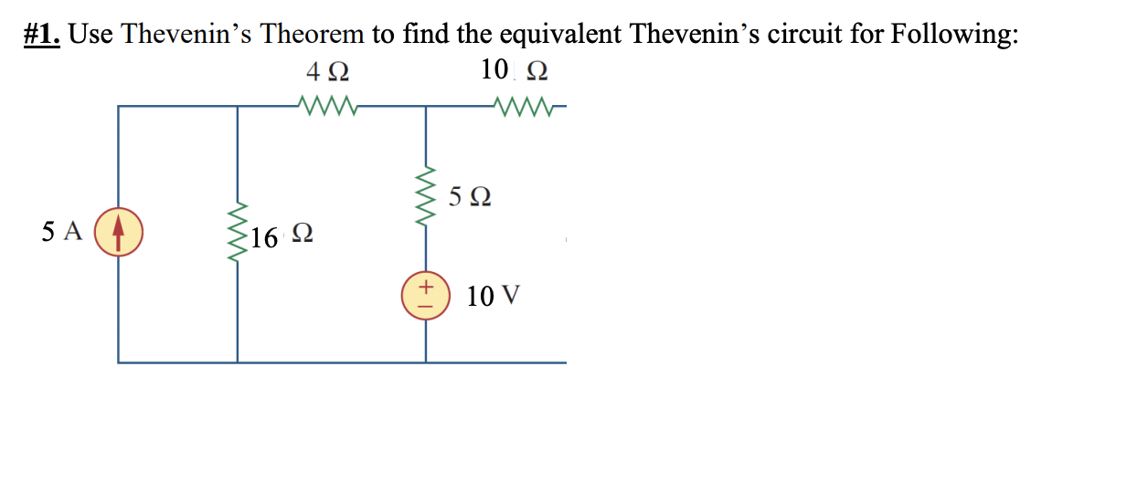 Solved #1. Use Thevenin’s Theorem to find the equivalent | Chegg.com