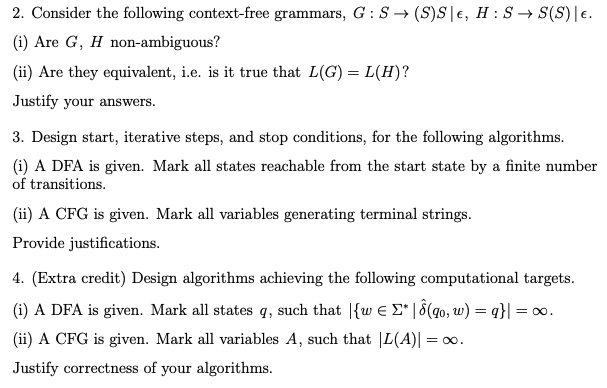 Solved 1. Construct context-free grammars generating the | Chegg.com