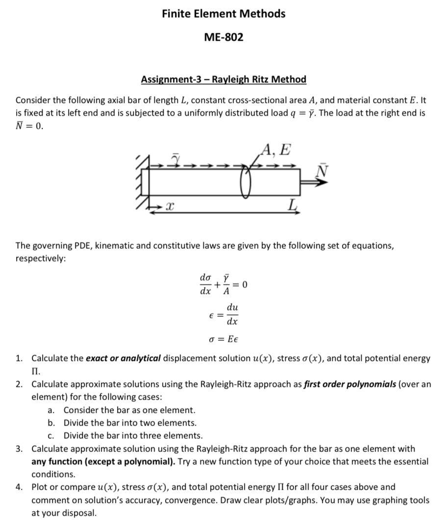 Solved Consider the following axial bar of length L, | Chegg.com