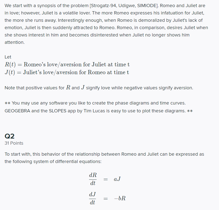 Solved We start with a synopsis of the problem (Strogatz-94, | Chegg.com