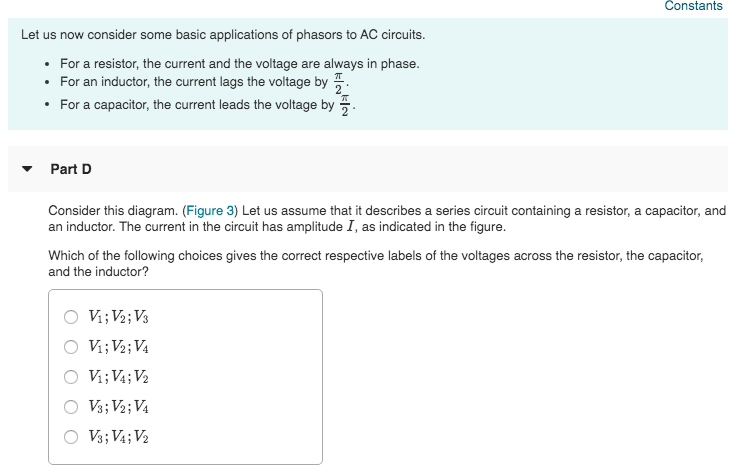 Solved Learning Goal: To understand the concept of phasor | Chegg.com