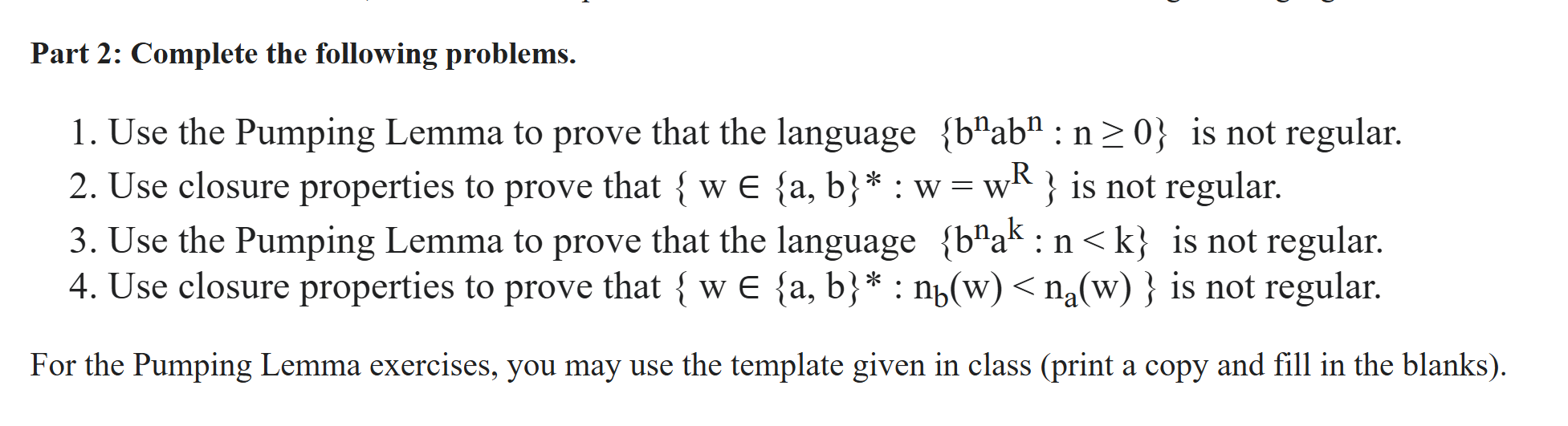 Solved Part 2: Complete the following problems.Use the | Chegg.com