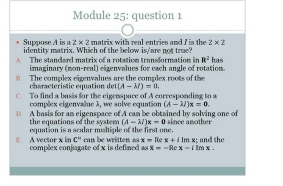 Solved Module 25: question 1 Suppose A is a 2 x 2 matrix | Chegg.com
