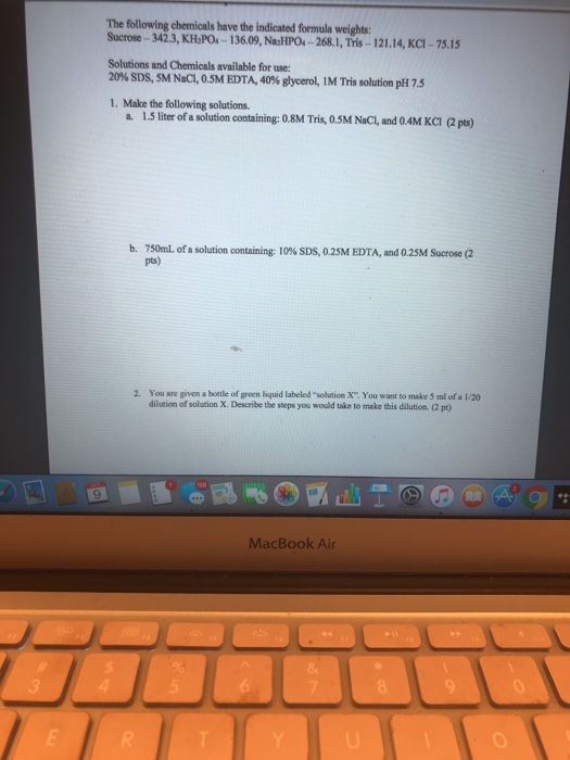 Solved The following chemicals have the indicated formula | Chegg.com
