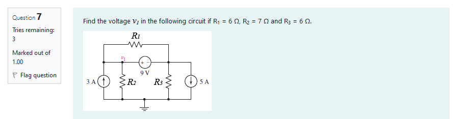 Solved Find the voltage v1 in the following circuit if R1 = | Chegg.com