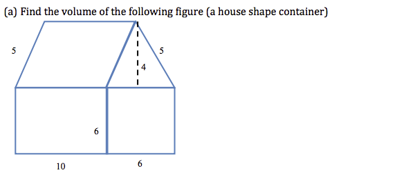 Solved (a) Find the volume of the following figure a house | Chegg.com