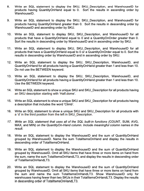 Use the Cape_Codd database for writing SQL Queries. A | Chegg.com