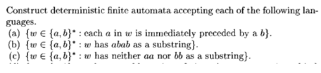 Solved Construct deterministic finite automata accepting | Chegg.com