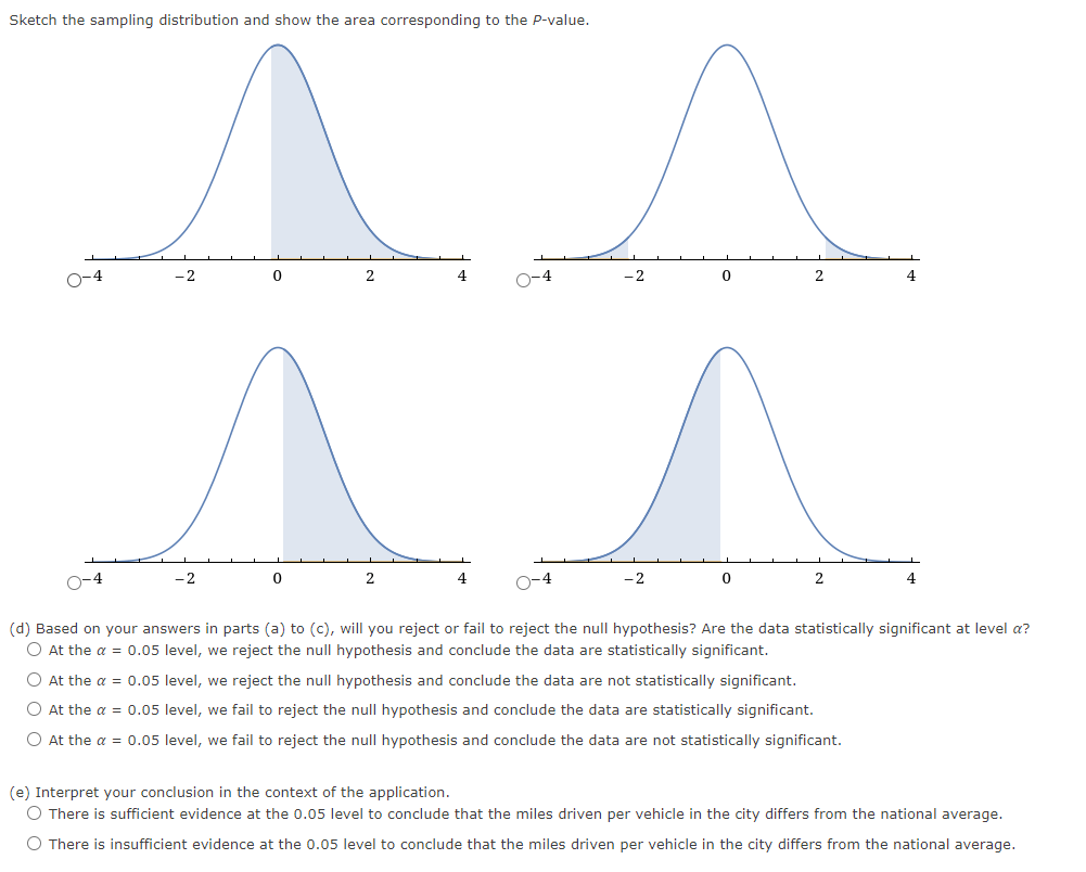Solved The average annual miles driven per vehicle in the | Chegg.com