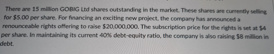 Solved a). How many existing share are required to buy one | Chegg.com