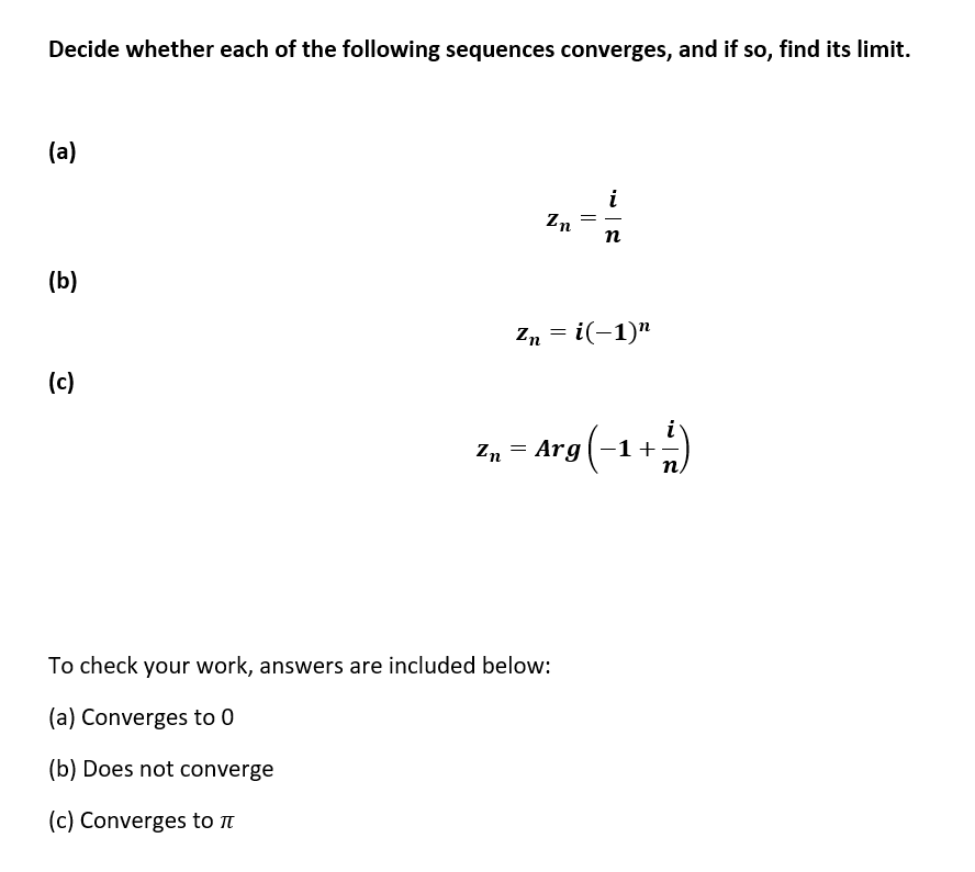 Solved Complex Analysis - Limits and Continuity Show all | Chegg.com