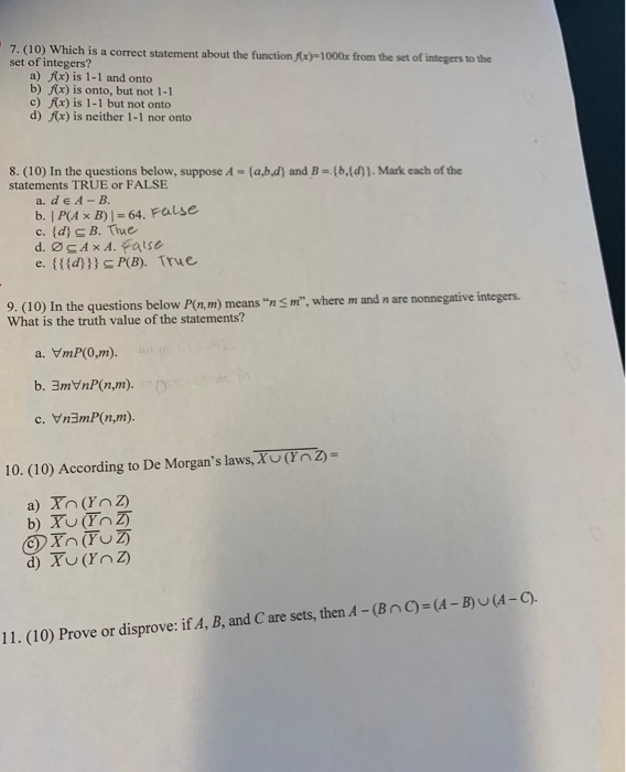 Solved Hich Is A Correct Statement About The Function 
