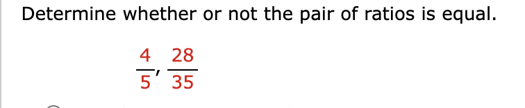 Solved Determine whether or not the pair of ratios is | Chegg.com