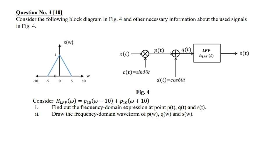 Solved Question No. 4[10]Consider the following block | Chegg.com
