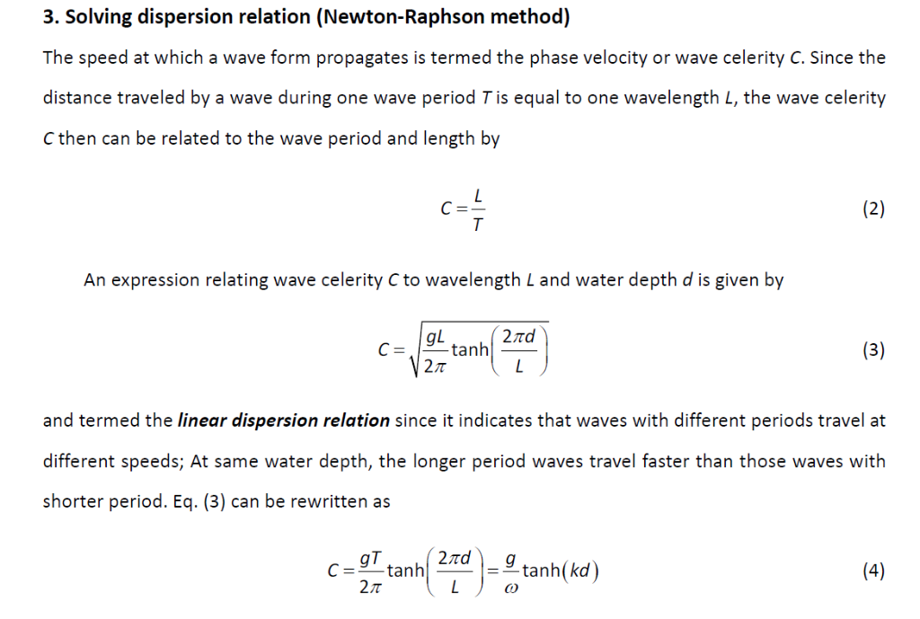 Write a MATLAB program to solve the linear dispersion | Chegg.com