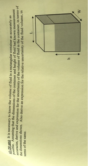 Solved: Is Necessary To Know The Volume Of Fluid In A Rect... | Chegg.com