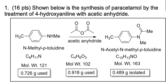 Solved 1. (16 pts) Shown below is the synthesis of | Chegg.com