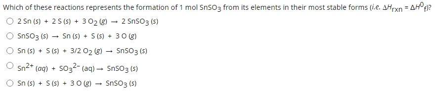 Solved Which of these reactions represents the formation of | Chegg.com