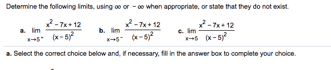 Solved Determine the following limits, using oor - when | Chegg.com