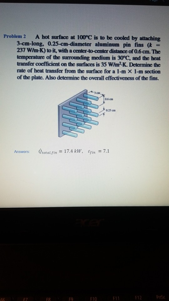 Solved Problem 2 A hot surface at 100°C is to be cooled by | Chegg.com