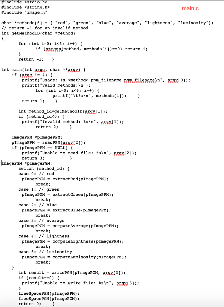 Project text: Essentially convert a color image to | Chegg.com