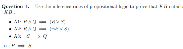 Solved Question 1. Use the inference rules of propositional | Chegg.com