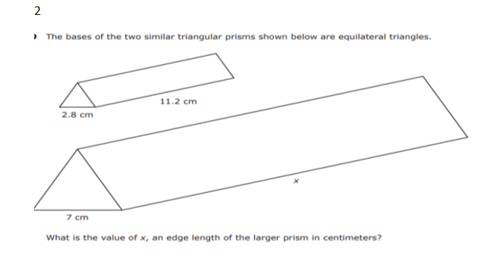 Solved 2 The bases of the two similar triangular prisms | Chegg.com
