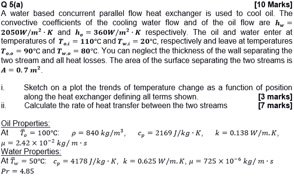 Solved Q 5(a) [10 Marks] A water based concurrent parallel | Chegg.com