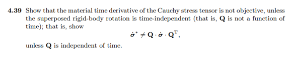 Solved 4.39 Show that the material time derivative of the | Chegg.com