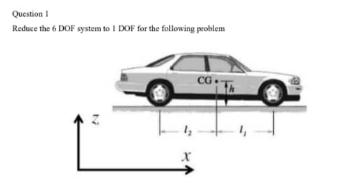 Solved Question 1 Reduce the 6 DOF system to I DOF for the | Chegg.com