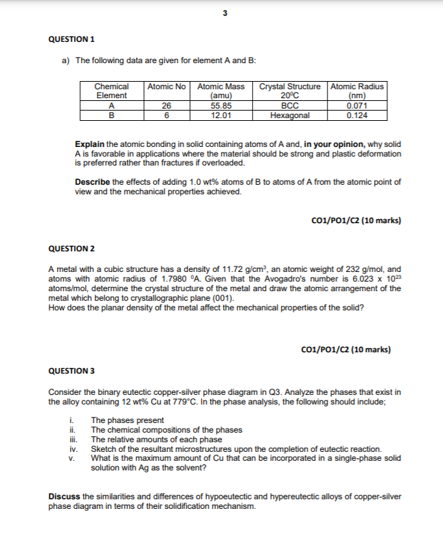 Solved QUESTION 1 a) The following data are given for | Chegg.com