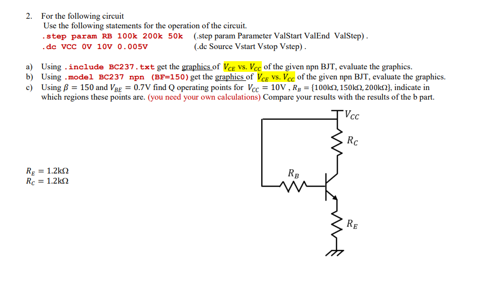 Solved solve the question using LTSpice and .MODEL BC237 | Chegg.com