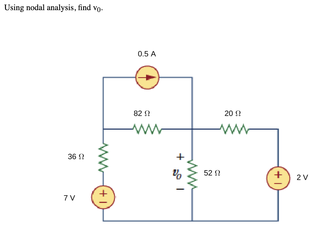 Solved Using nodal analysis, find v0. | Chegg.com