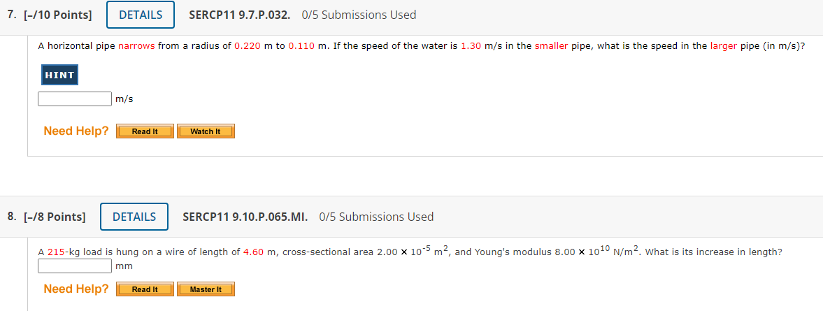Solved M S [ 8 Points] Sercp11 9 10 P 065 Mi O 5