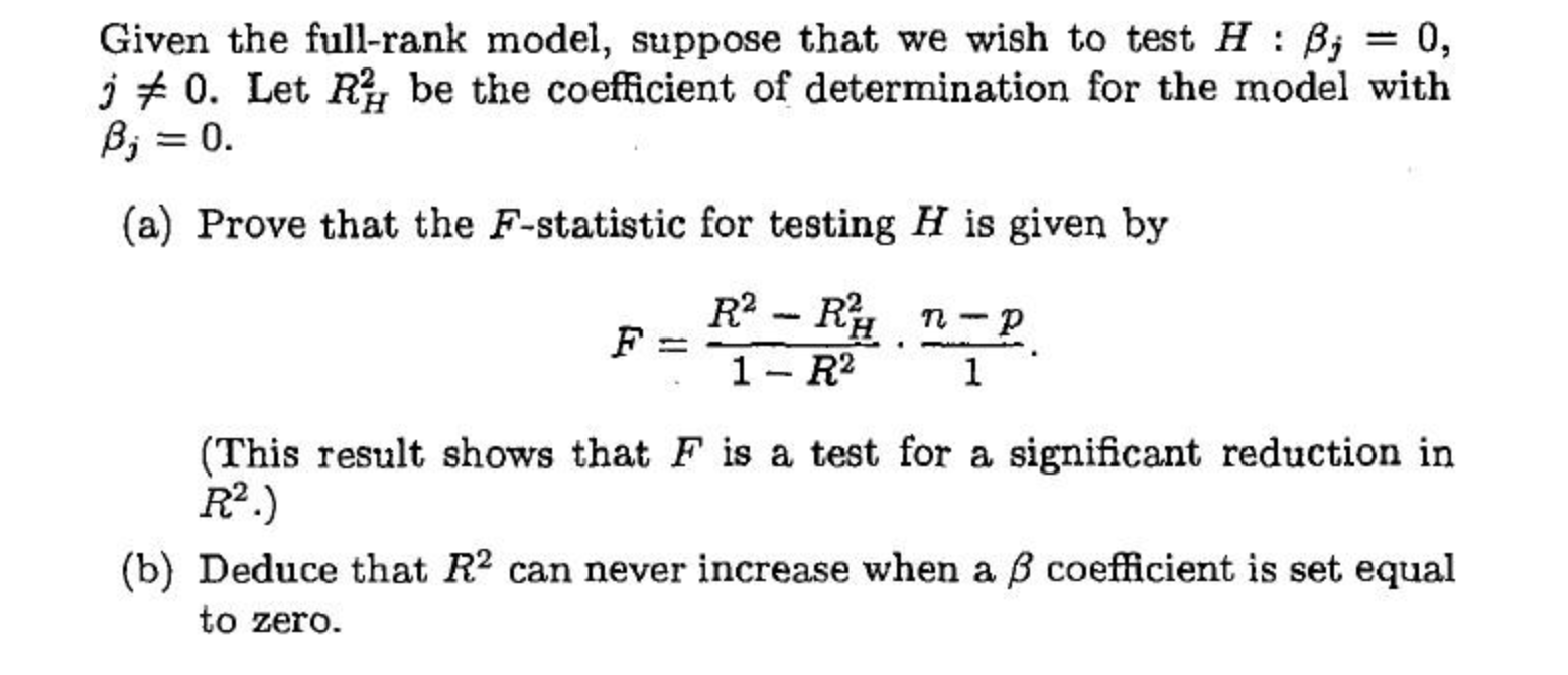 Solved Given the full-rank model, suppose that we wish to | Chegg.com