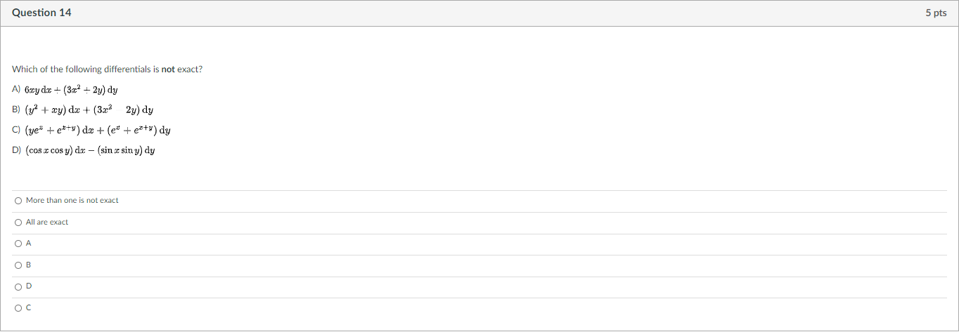 Solved Question 14 5 pts Which of the following | Chegg.com