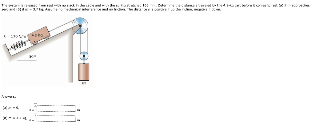 Solved The system is released from rest with no slack in the | Chegg.com