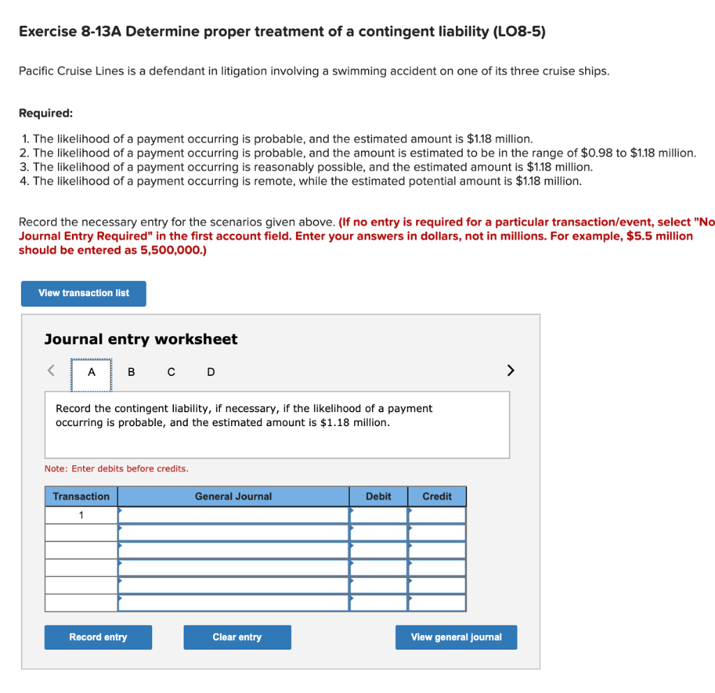 Solved Exercise 8-13A Determine proper treatment of a | Chegg.com