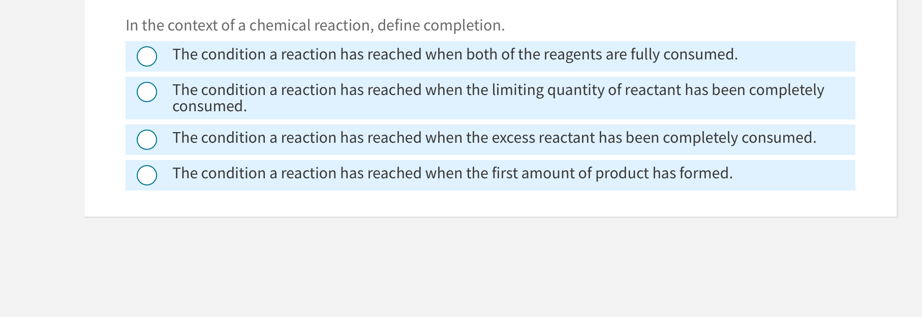 Solved In the context of a chemical reaction, define | Chegg.com