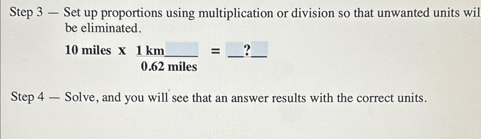 Solved Step 3 - ﻿Set up proportions using multiplication or | Chegg.com