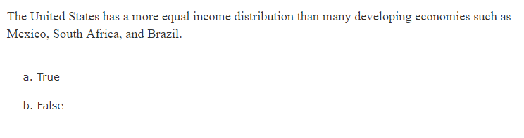 Solved The United States has a more equal income | Chegg.com
