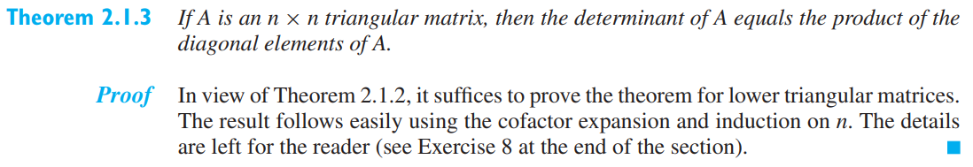Solved Theorem 2.1.3 and its proof. If a matrix is diagonal, | Chegg.com