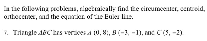 Solved In the following problems, algebraically find the | Chegg.com