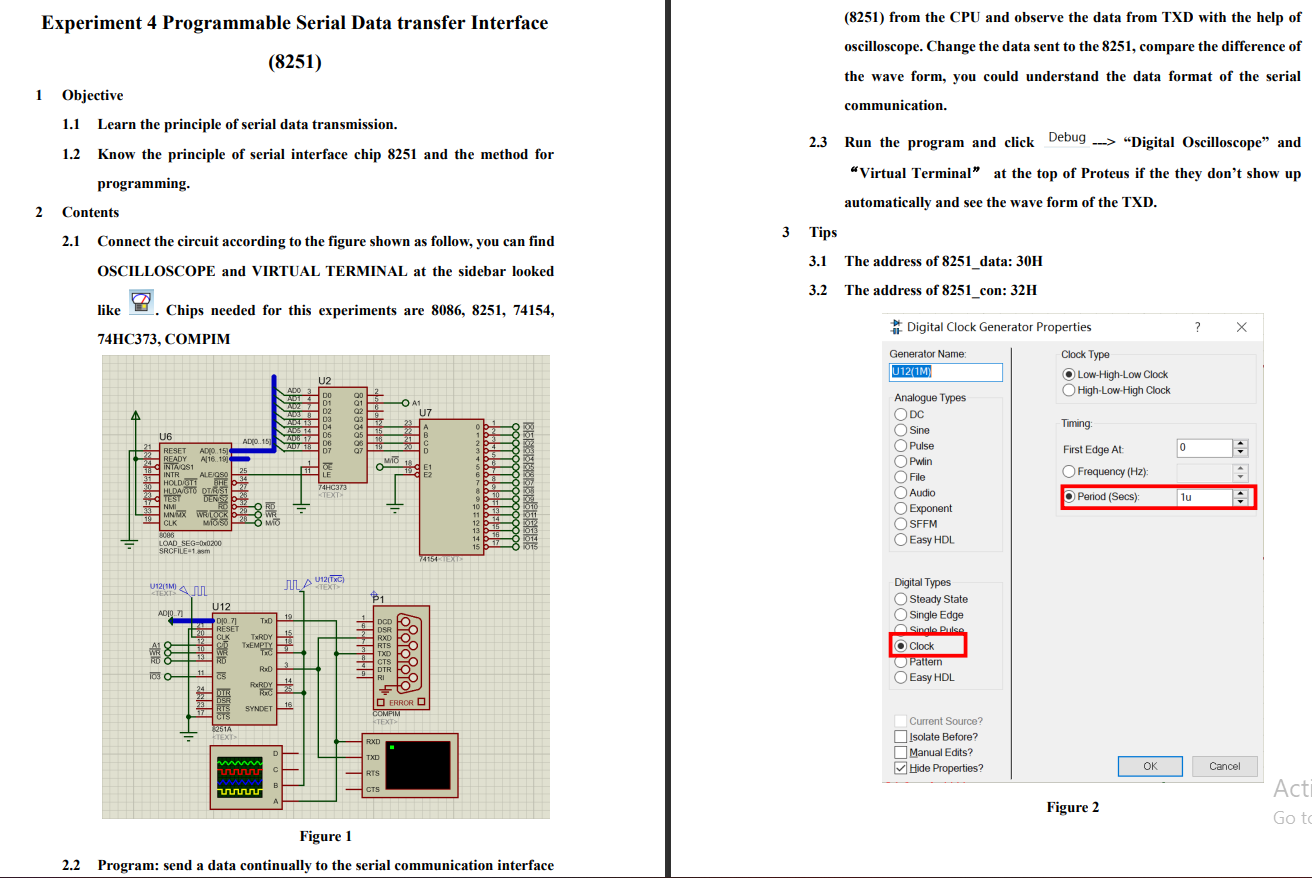 Experiment 4 Programmable Serial Data transfer | Chegg.com