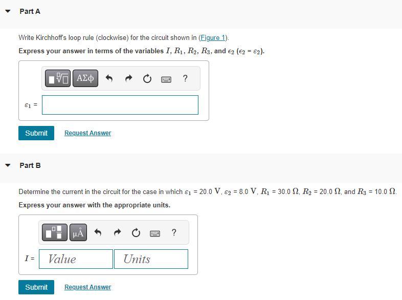 Solved Write Kirchhoff's loop rule (clockwise) for the | Chegg.com