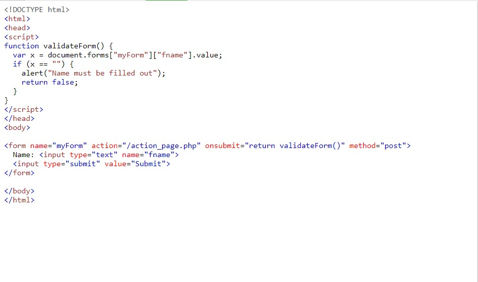Solved Change the validateForm function to enforce the | Chegg.com