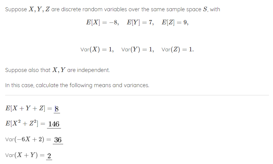 Solved Suppose X, Y, Z are discrete random variables over | Chegg.com