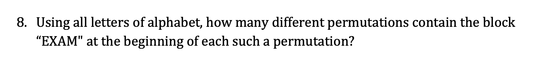 Solved Using all letters of alphabet, how many different | Chegg.com